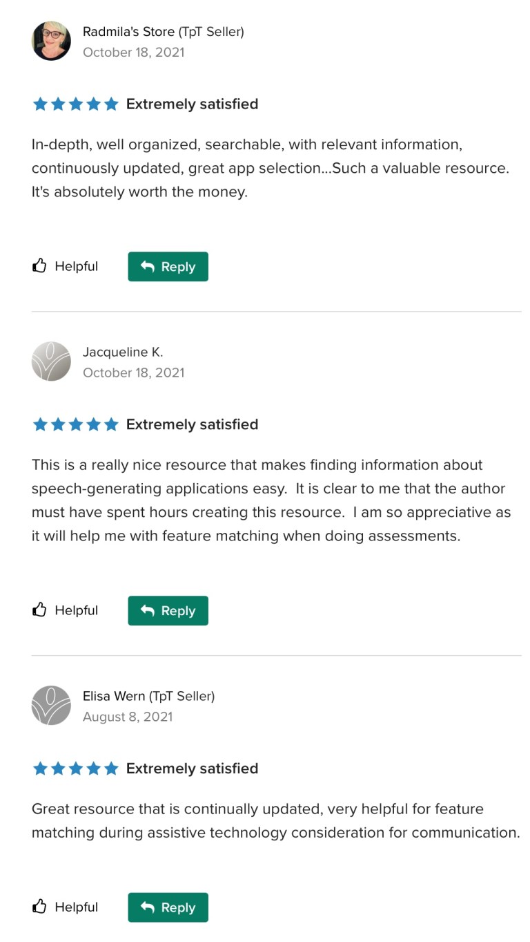 AAC Feature Matching Resources (comparing features in AAC apps ...