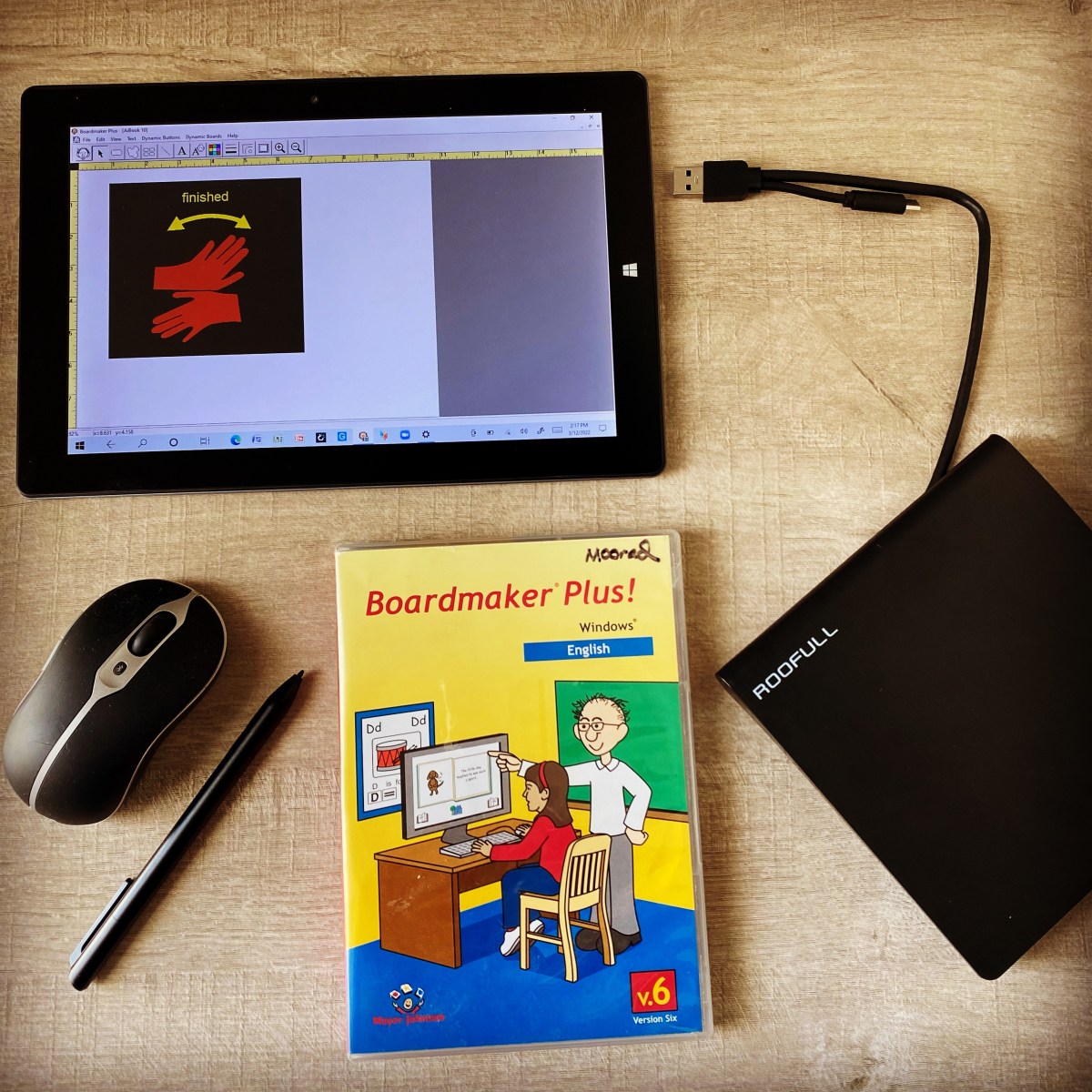 Boardmaker v6 on a Windows Tablet with External CD Drive (plus info about using a Bluetooth ...