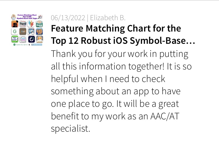 Three Feature Matching Resources for AAC Apps (comparing features in ...