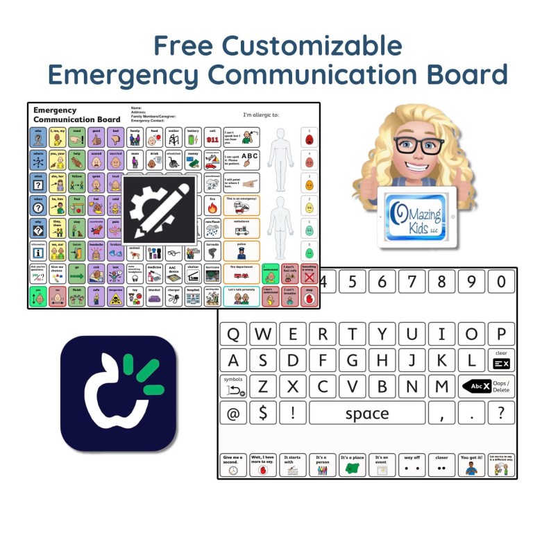Free Customizable Printable AAC Emergency Communication Board and ...