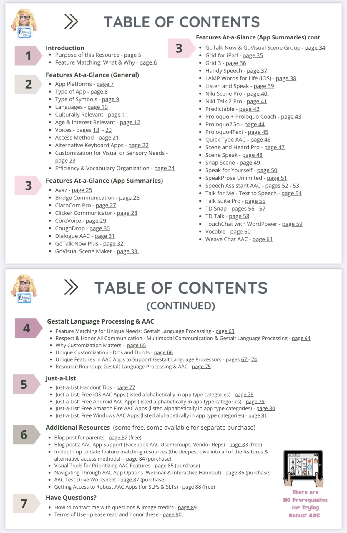 AAC Feature Matching Resources (comparing features in AAC apps ...